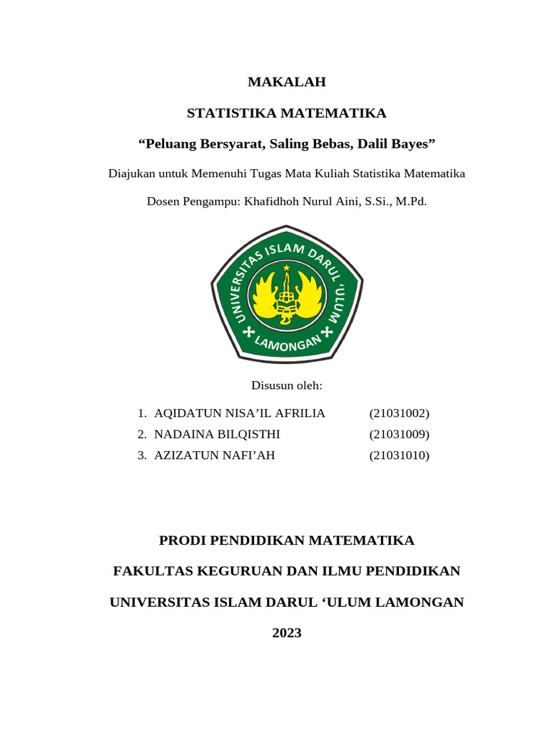 Peluang Bersyarat dan Dalil Bayes | PDF