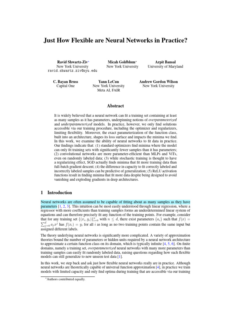 Just How Flexible are Neural Networks in Practice | PDF | Artificial Neural Network | Regression ...