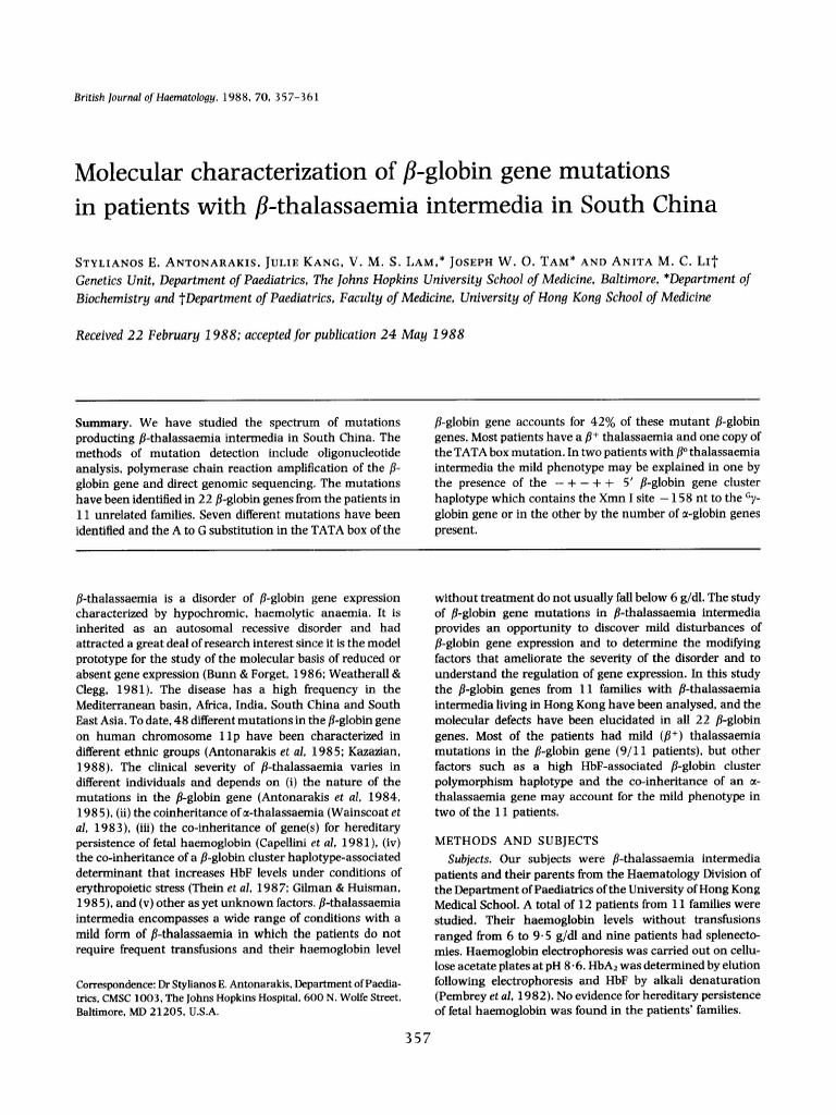 Molecular Characterization of Globin G | PDF | Gene | Polymerase Chain ...