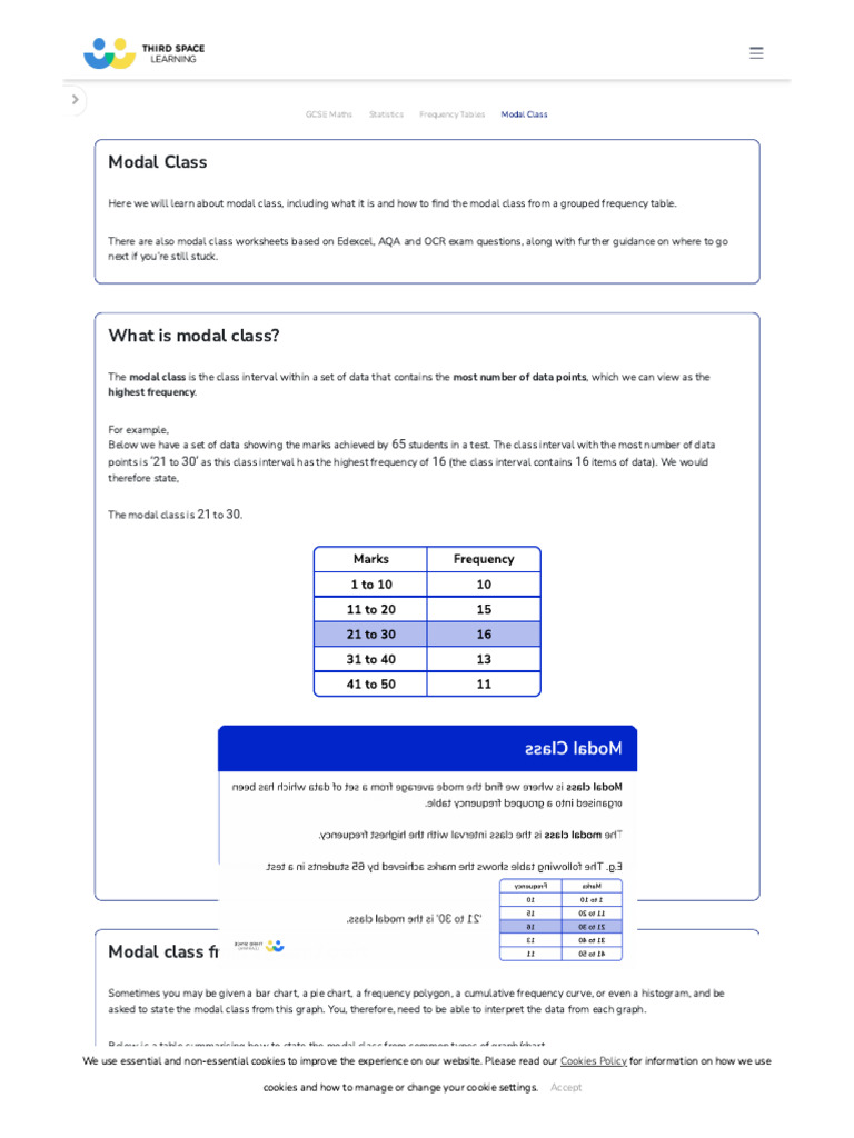 GCSE Modal Class Guide | PDF | Mode (Statistics) | Histogram