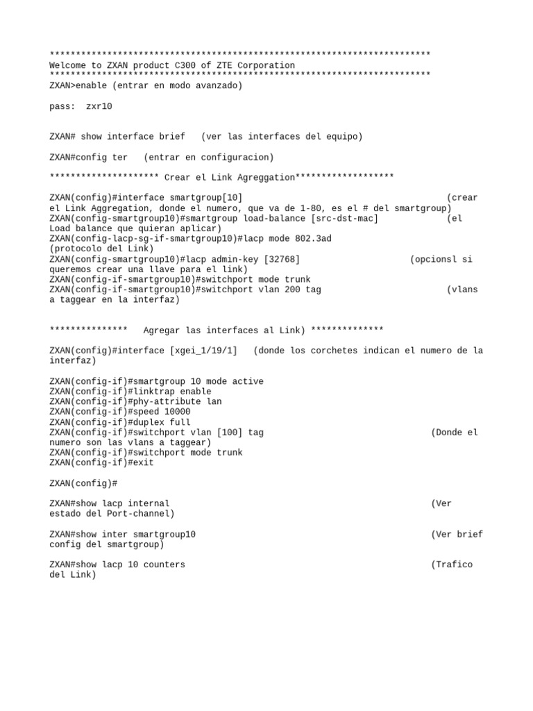 Lacp - Zte C300 | PDF