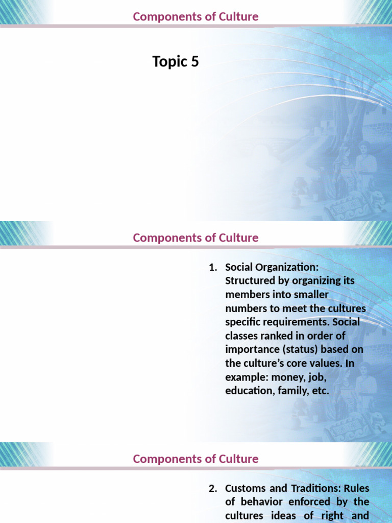 Topic 5-7 | PDF | Sociology | Traditions
