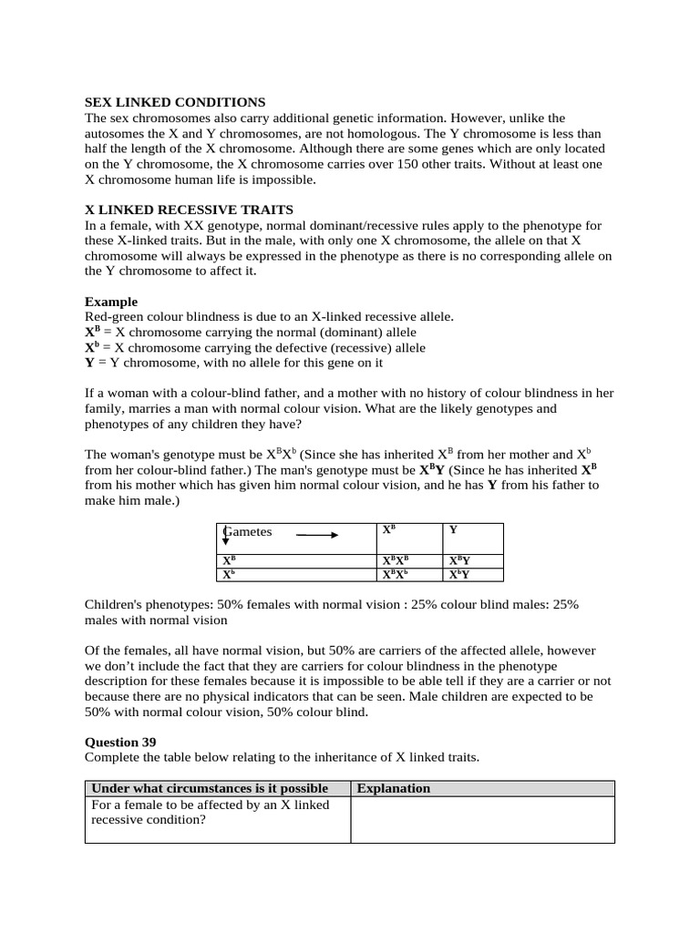 workbook_questions-_Sex__X__Linked_Conditions | PDF | Dominance ...