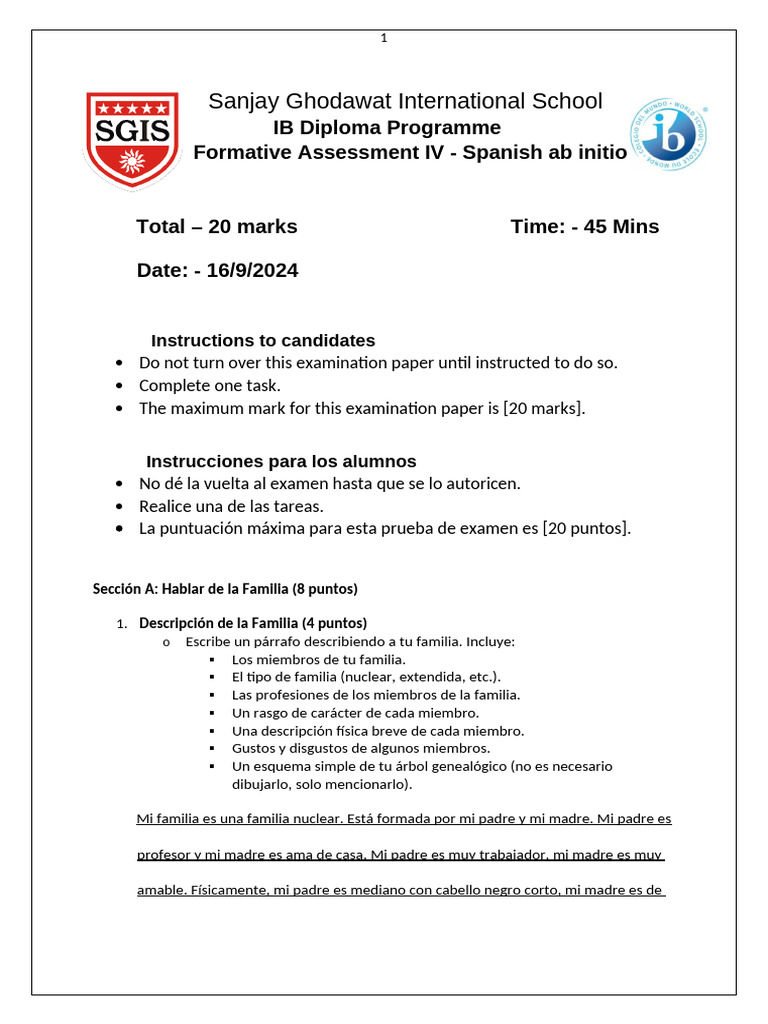 Spanish IBDP1 FA4 | PDF | Lingüística
