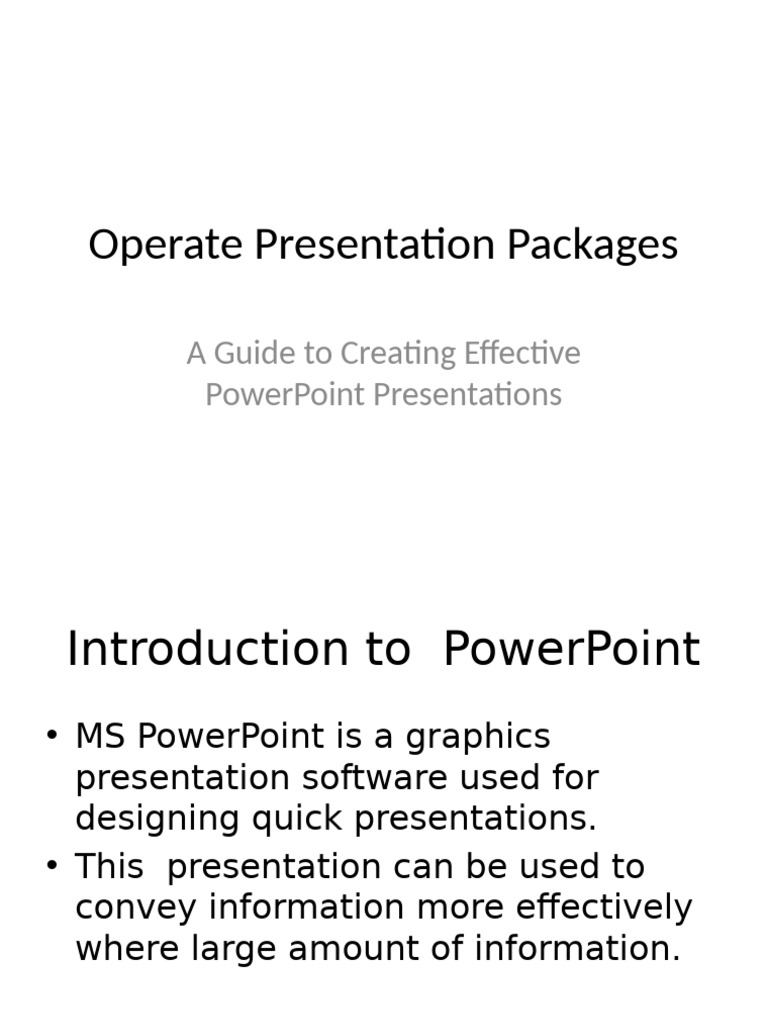 Updated Operate Presentation Packages | PDF | Microsoft Power Point ...