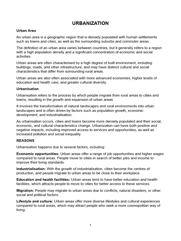 Urbanization | PDF | Urbanization | Economies