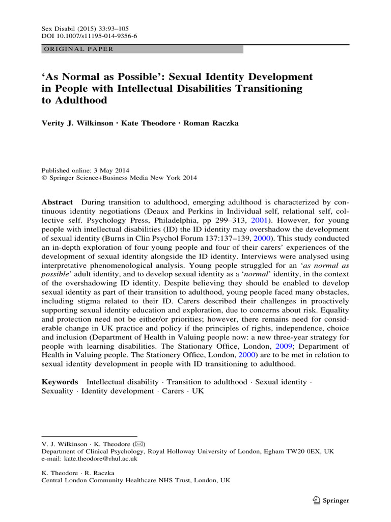 Wilkinson 2014 As Normal As Possible Sexual Identity Development in ...