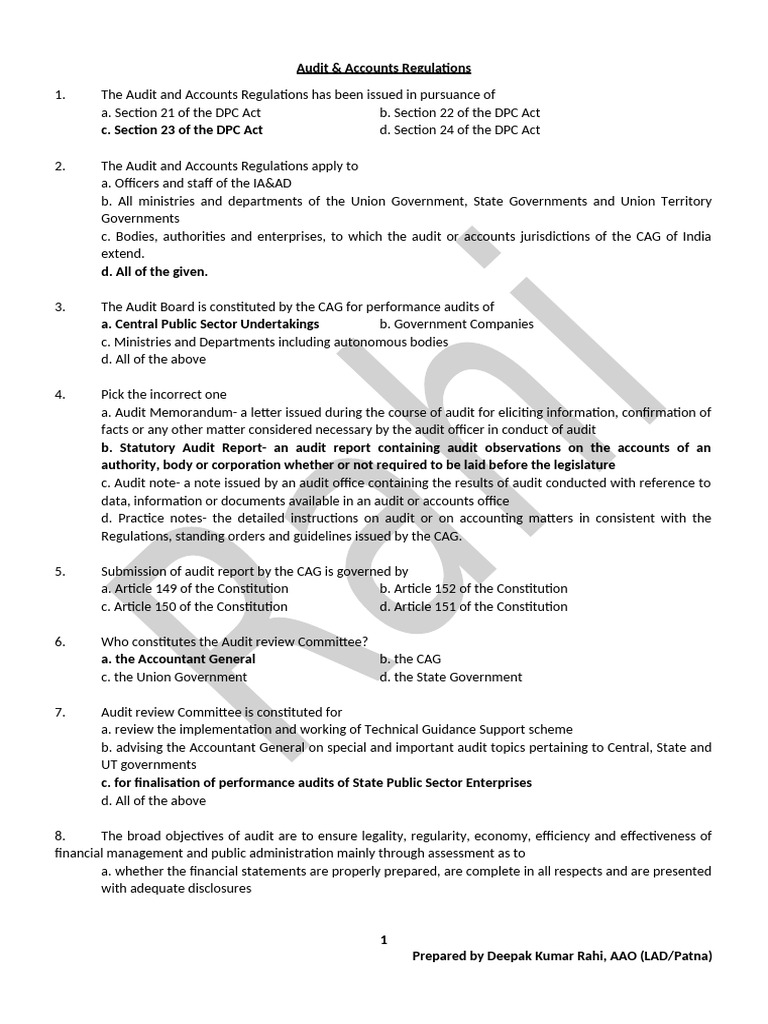 Indian Government Audit Regulations Overview | PDF | Audit | Auditor's ...