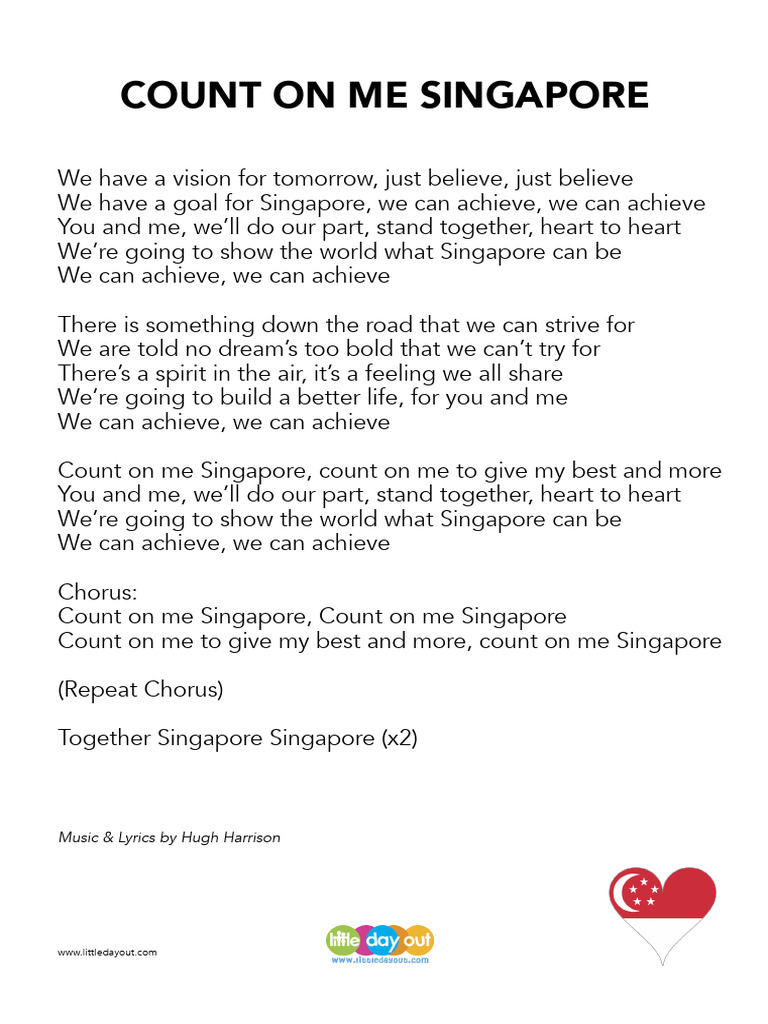 Singapore National Day Songs Lyrics | PDF