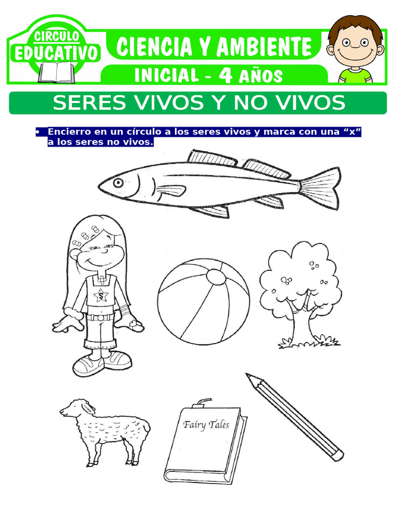 Seres Vivos y No Vivos para Ninos de Cuatro Anos | PDF