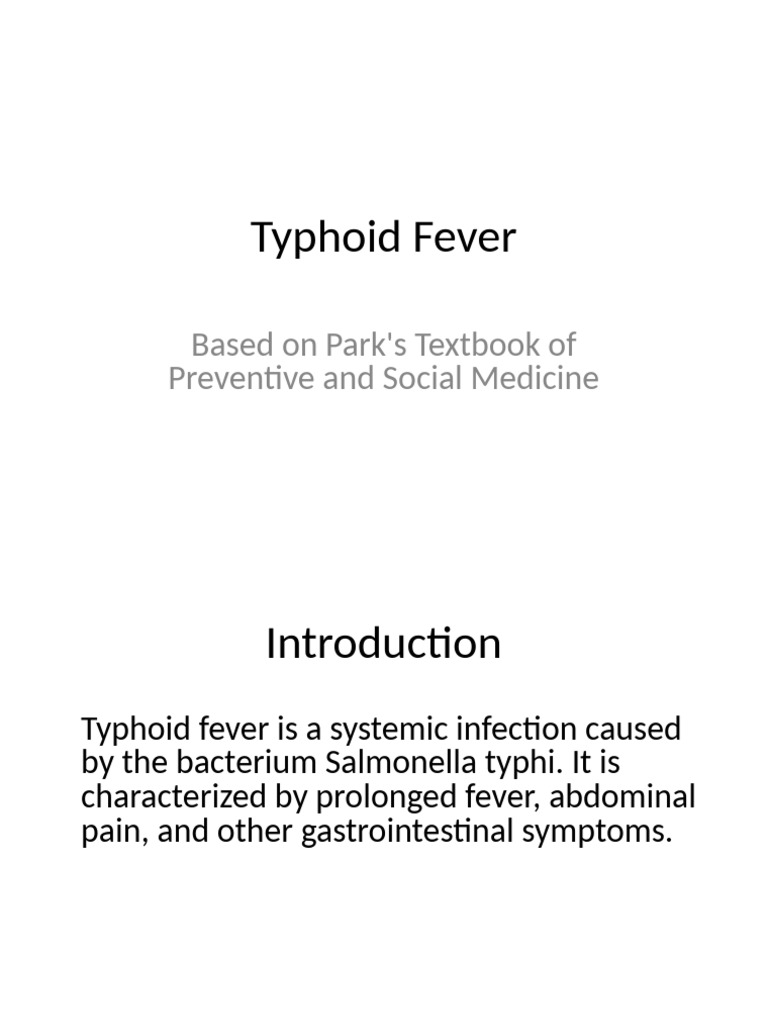 Typhoid Fever Presentation | PDF