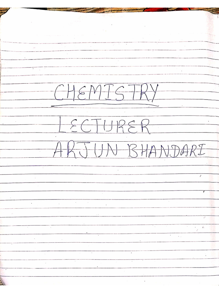 Eng Chemistry I Notes | PDF