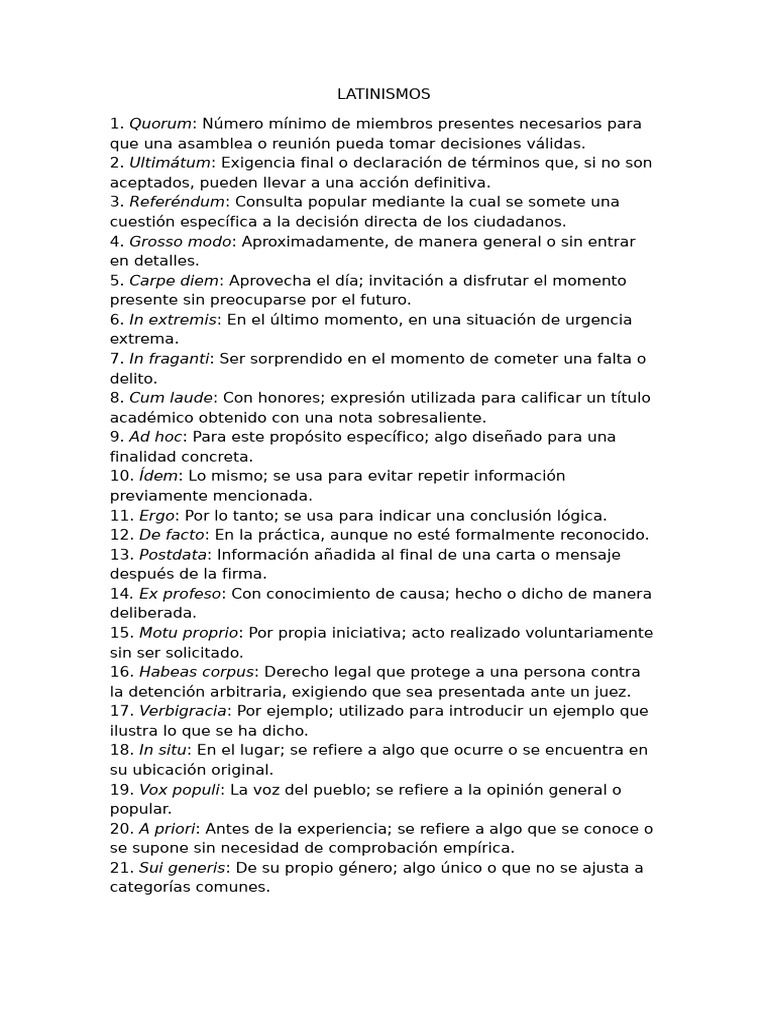 LATINISMOS 2 | PDF