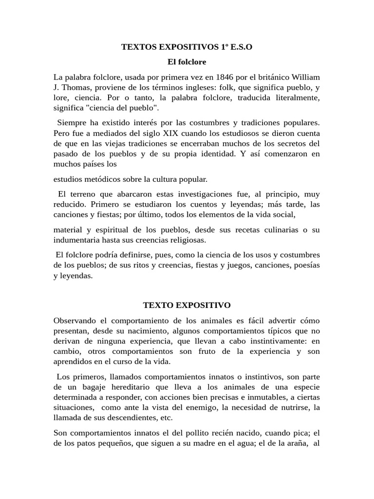 Textos Expositivos 1º E.S.O | PDF | Dinosaurios | Sistema solar