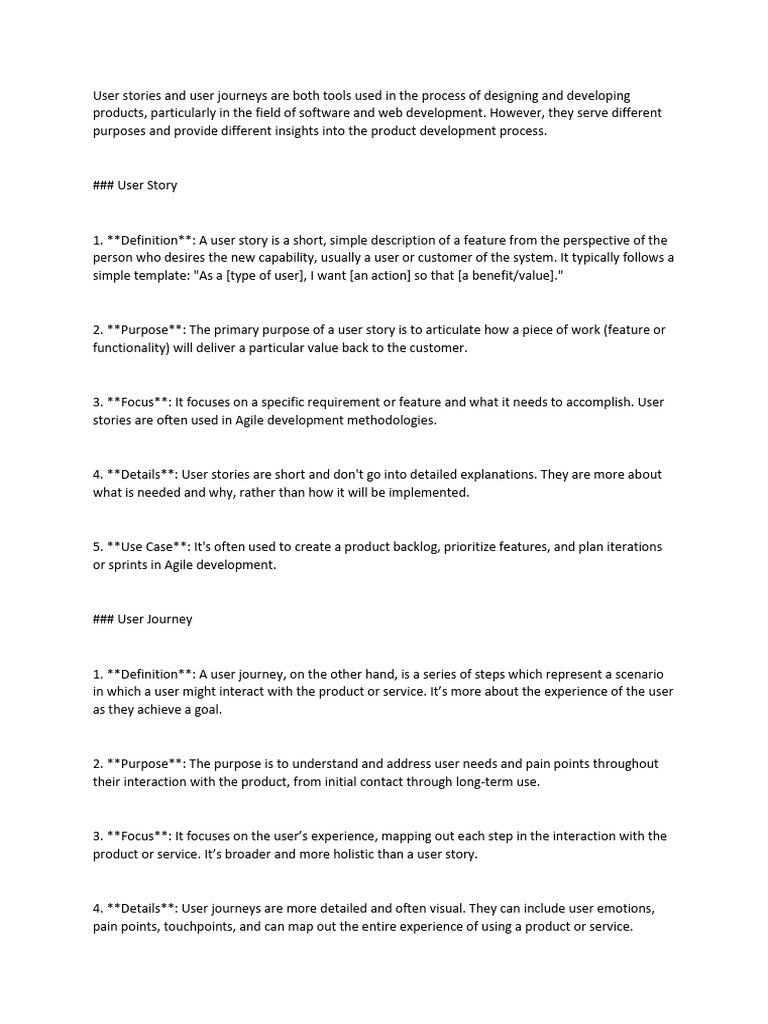 User Story X User Journey | PDF | Use Case | Computer Science