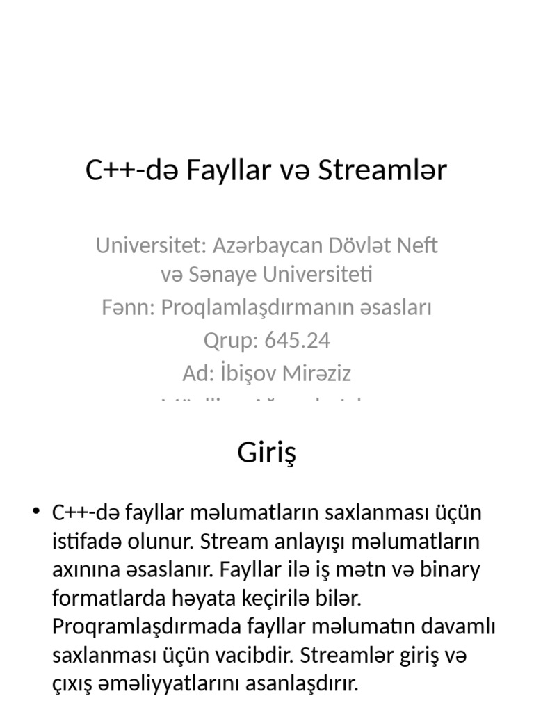 C++ Files and Streams Presentation | PDF