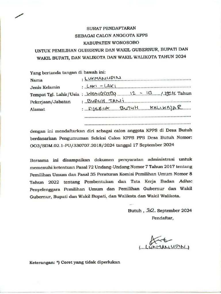 Pendaftaran Lukman | PDF