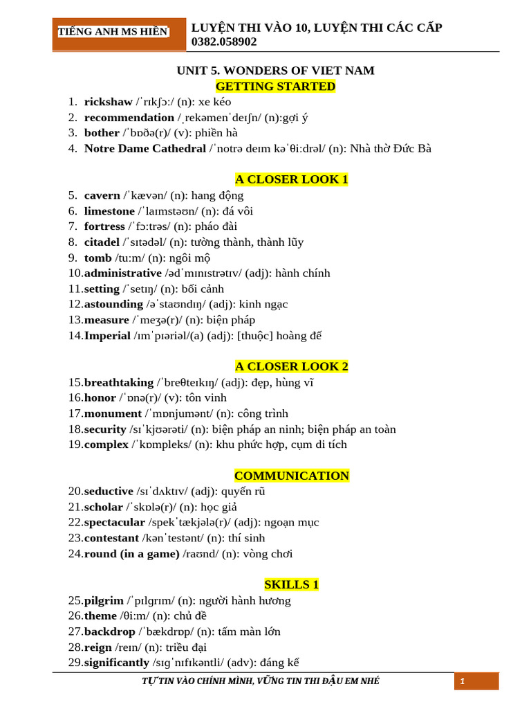 New Words U5 L9 | PDF