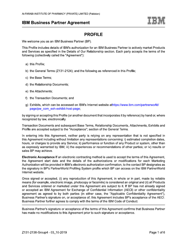 Ibm Client Relationship Agreement – QXBYRY