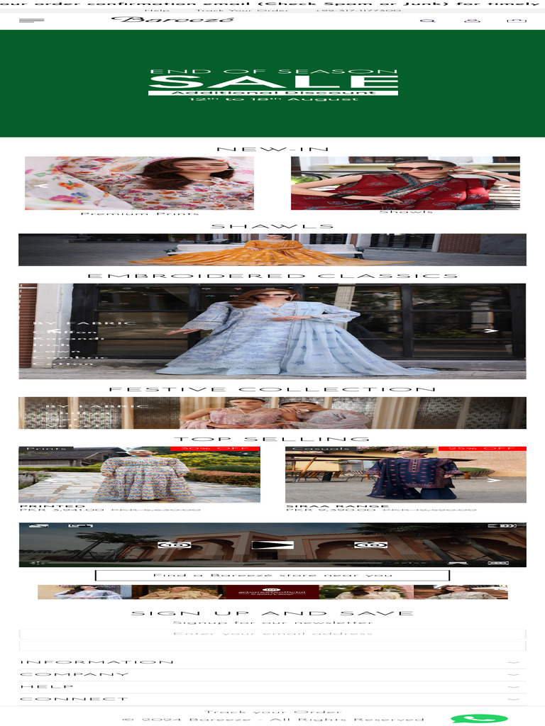 Bareeze Pakistan's Leading Online Clothing Store For Women - Bareeze | PDF