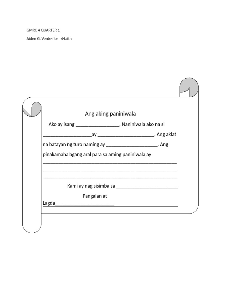 Ang Aking Paniniwala | PDF