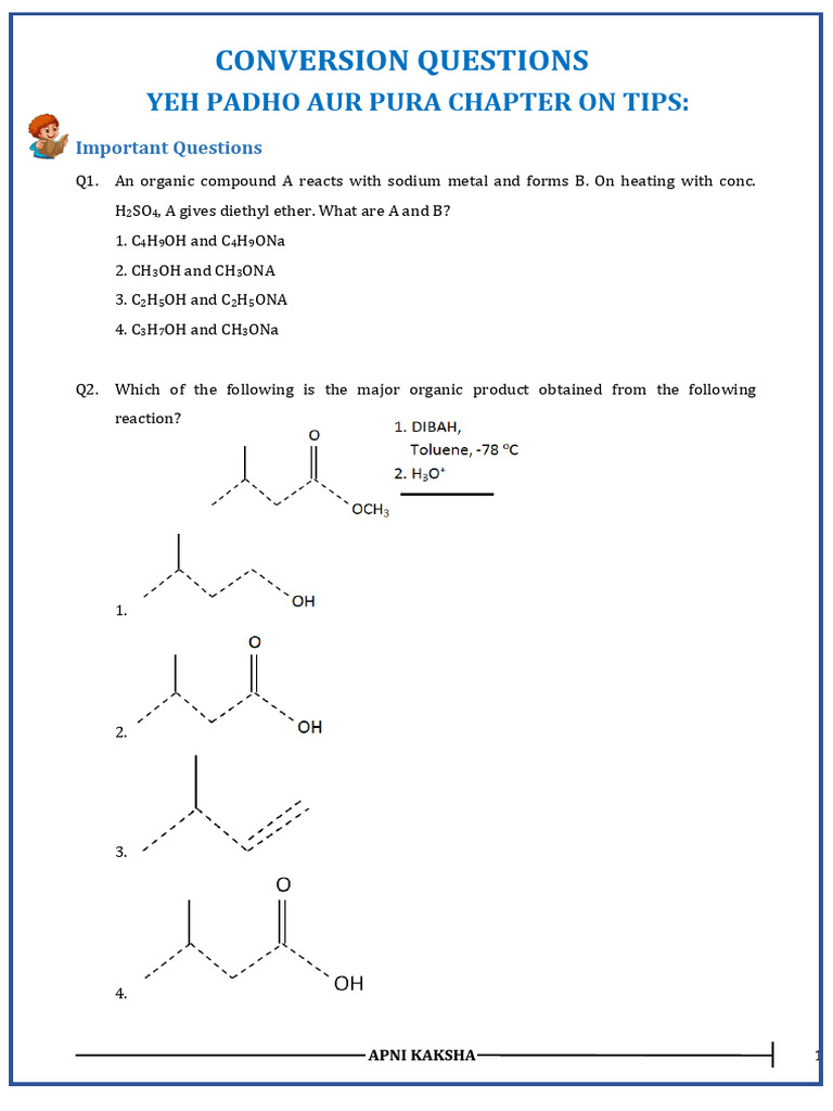 Organic Chemistry Reaction Questions | PDF