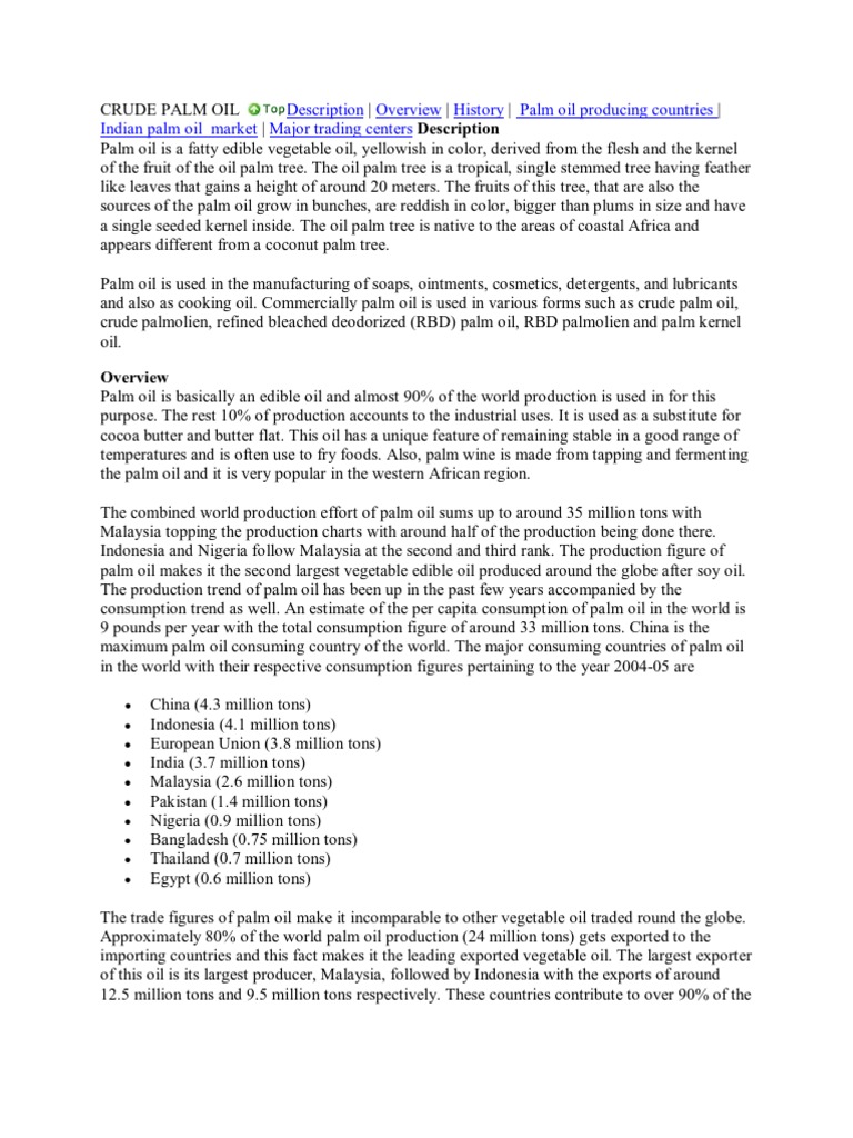 Palm Tree | PDF | Palm Oil | Cooking Oil