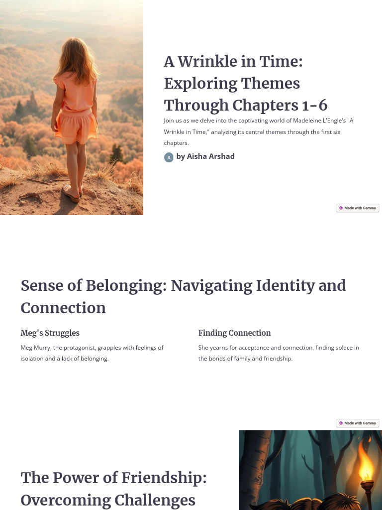 A-Wrinkle-in-Time-Exploring-Themes-Through-Chapters-1-6.pptx | PDF ...