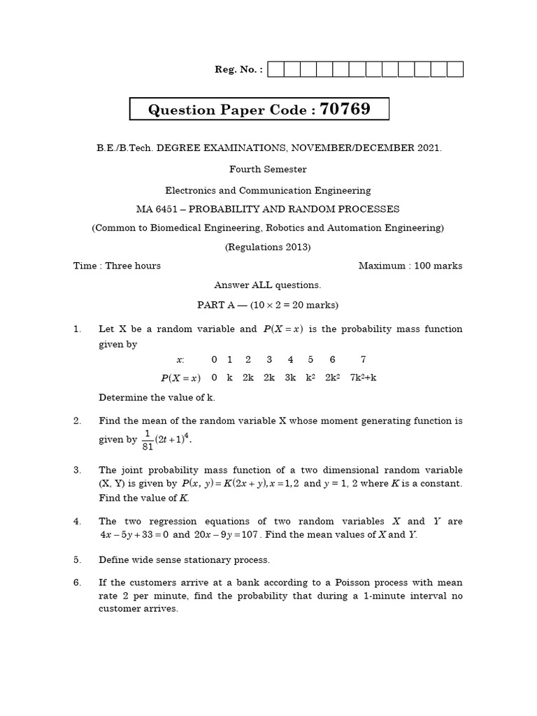 ECE-ND-2021-MA 6451-PROBABILITY AND RANDOM PROCESSES-78505649-70769 ...