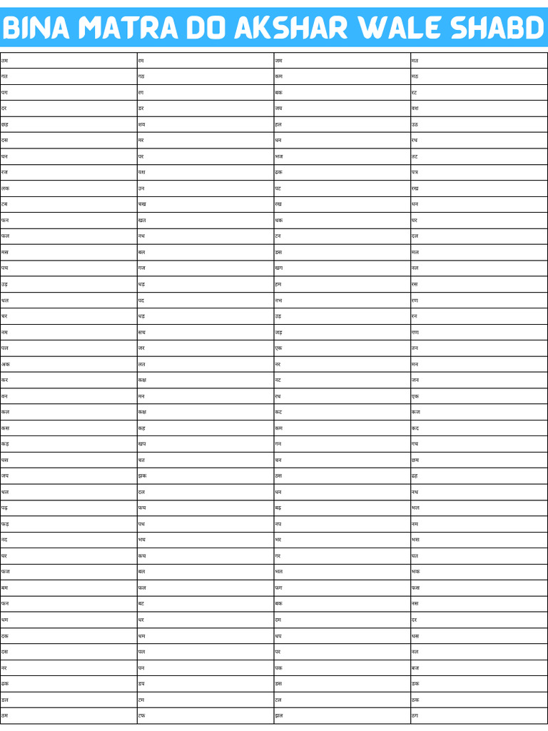 Bina Matra Wale Shabd PDF | PDF
