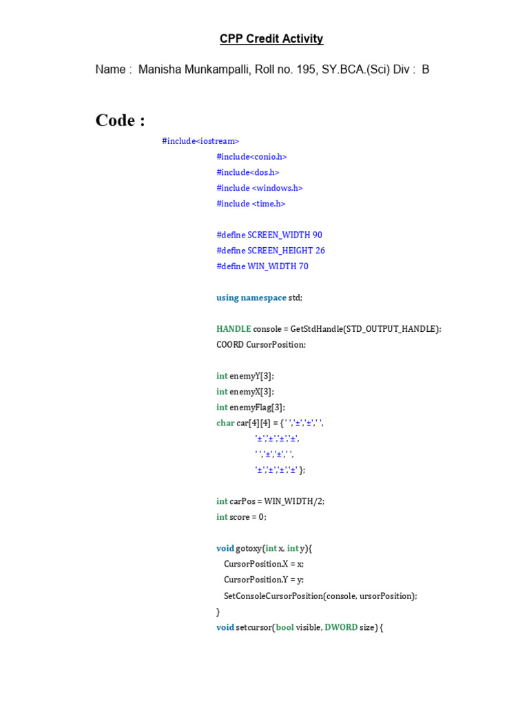 CPP Credit Activity | PDF | Computer Programming | Software Engineering
