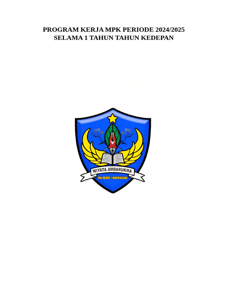 Program Kerja MPK Periode 2024 | PDF