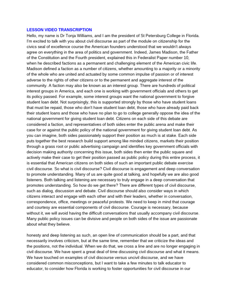 MODULE 6 LESSON 2 | PDF | Citizenship | Teachers