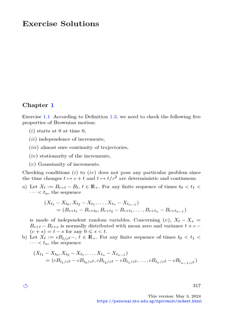 Exercise Solutions | PDF | Differential Equations | Applied Mathematics
