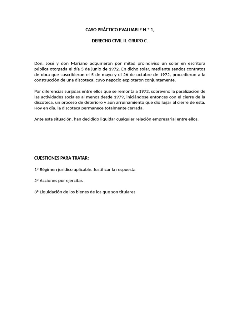 Caso Práctico Evaluable #1 | PDF | Propiedad | Condominio