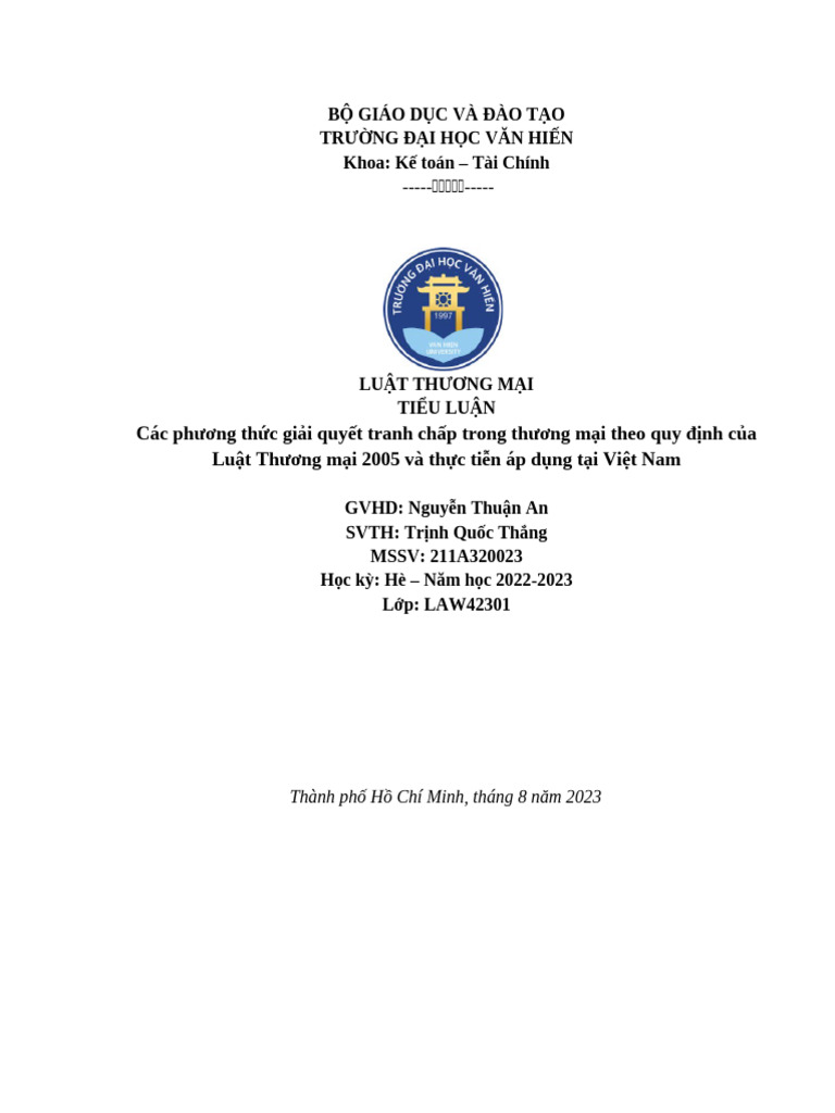 TQT-LUAT-TM-TIỂU-LUẬN-CUỐI-KỲ | PDF