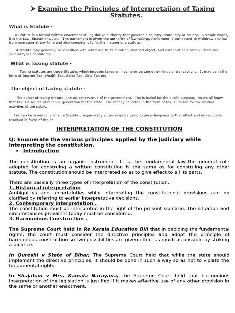 Interpretaion of Statutes Notes | PDF | Repeal | Statutory Interpretation
