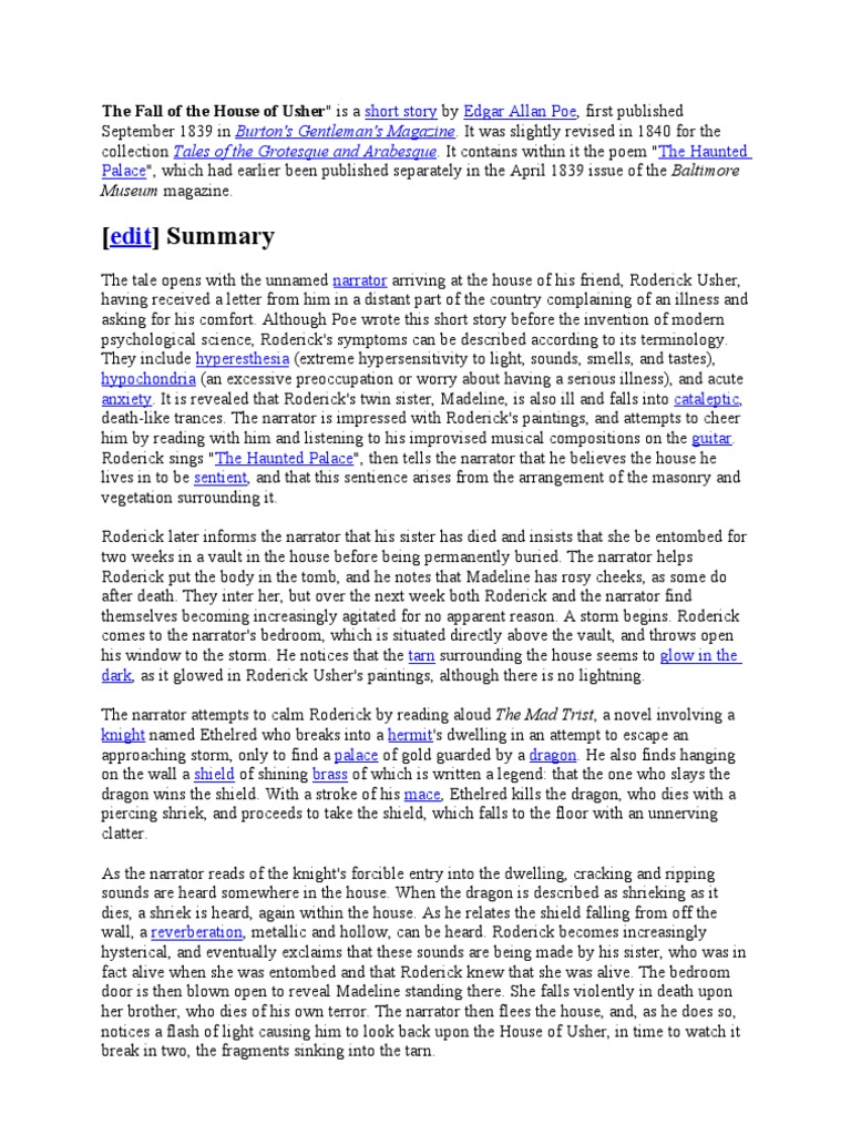 E.a.poe-The Fall of House of Usher | PDF | Classics