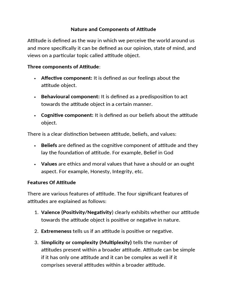 Understanding Attitude Components | PDF | Attitude (Psychology ...