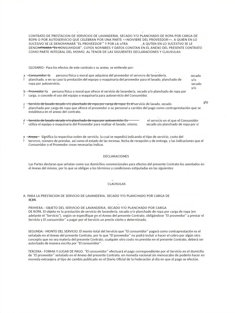 Lavandería Formato Editable | PDF | Pagos | Los consumidores