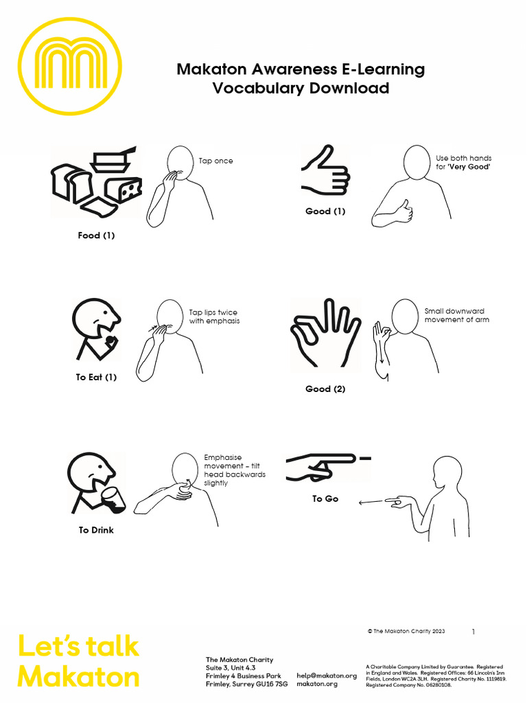 Makaton E-Learning Vocabulary Guide | PDF