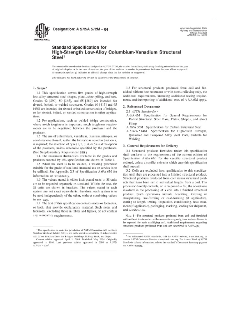 Astm A 572 | PDF