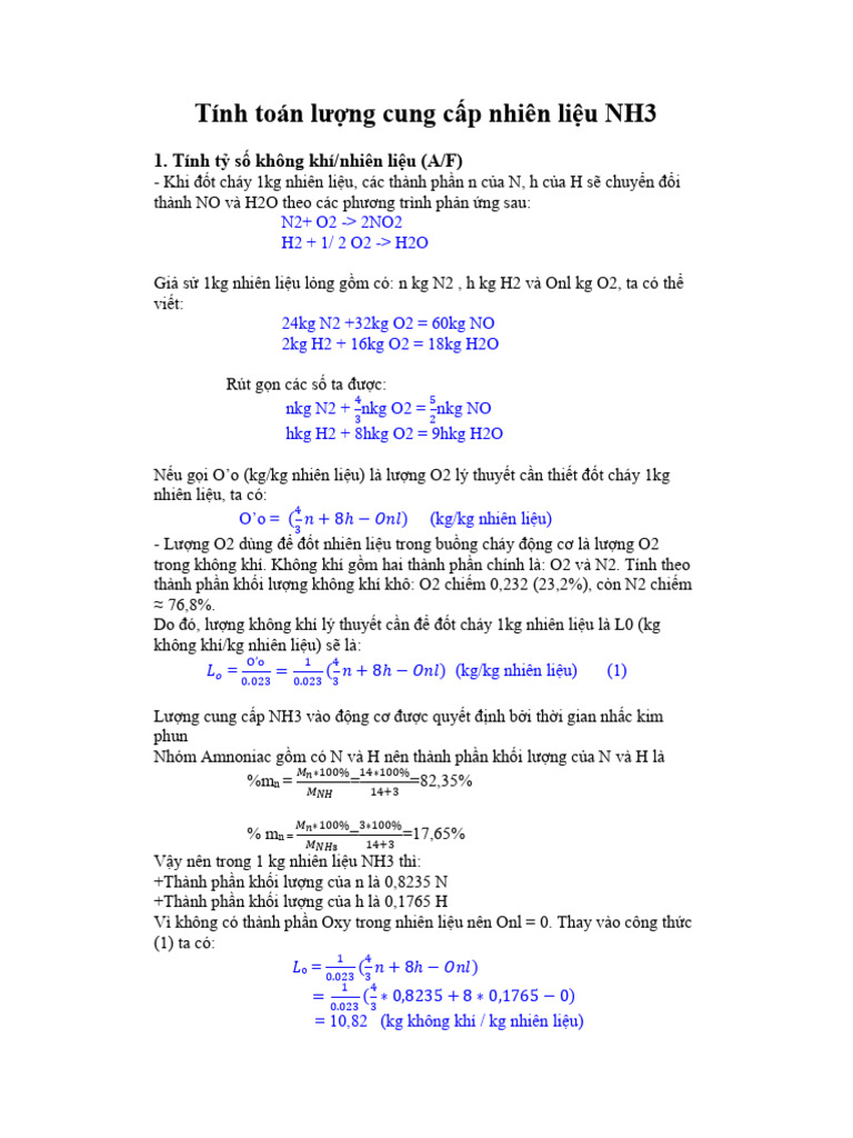 Đọc Tính Toán Lượng Nh3 | PDF