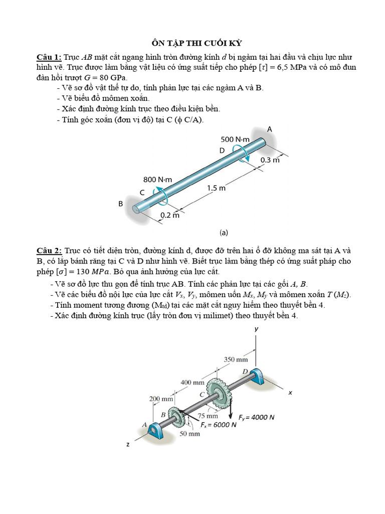 Bài Tập Ôn Thi Cuoi Ky | PDF