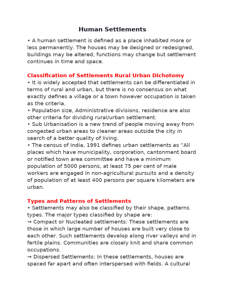 Human Settlements | PDF | Slum | Developing Country