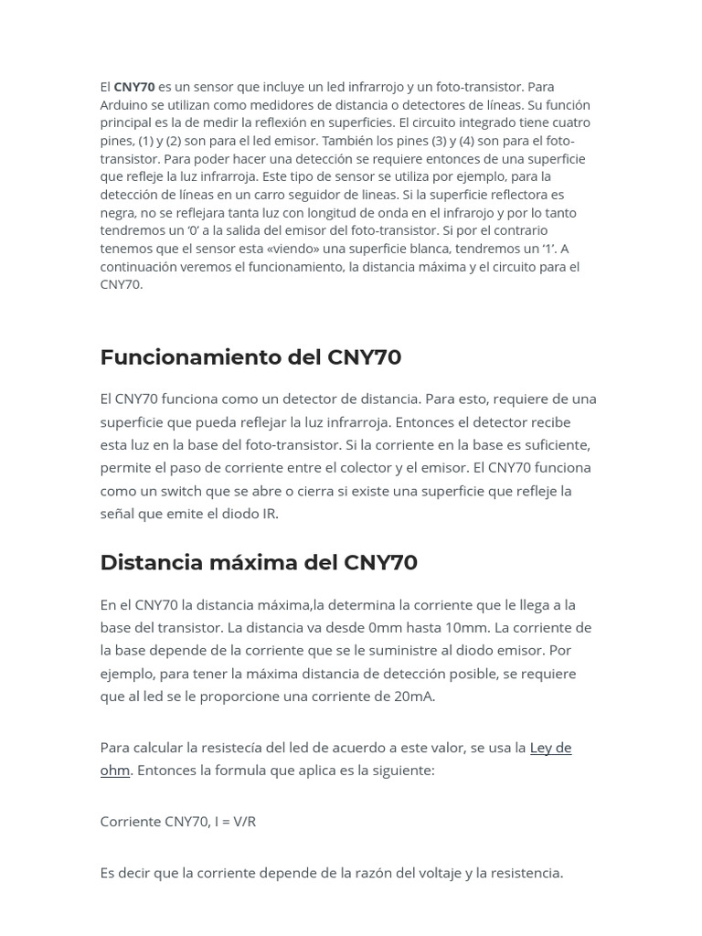 Lab Censor CNY70 | PDF | Diodo emisor de luz | Infrarrojo