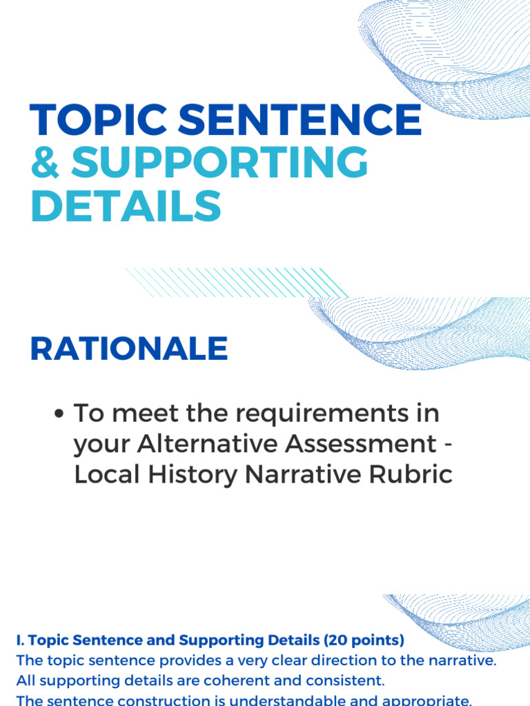 Q1 Topic Sentence & Supporting Details | PDF | Narrative | Paragraph