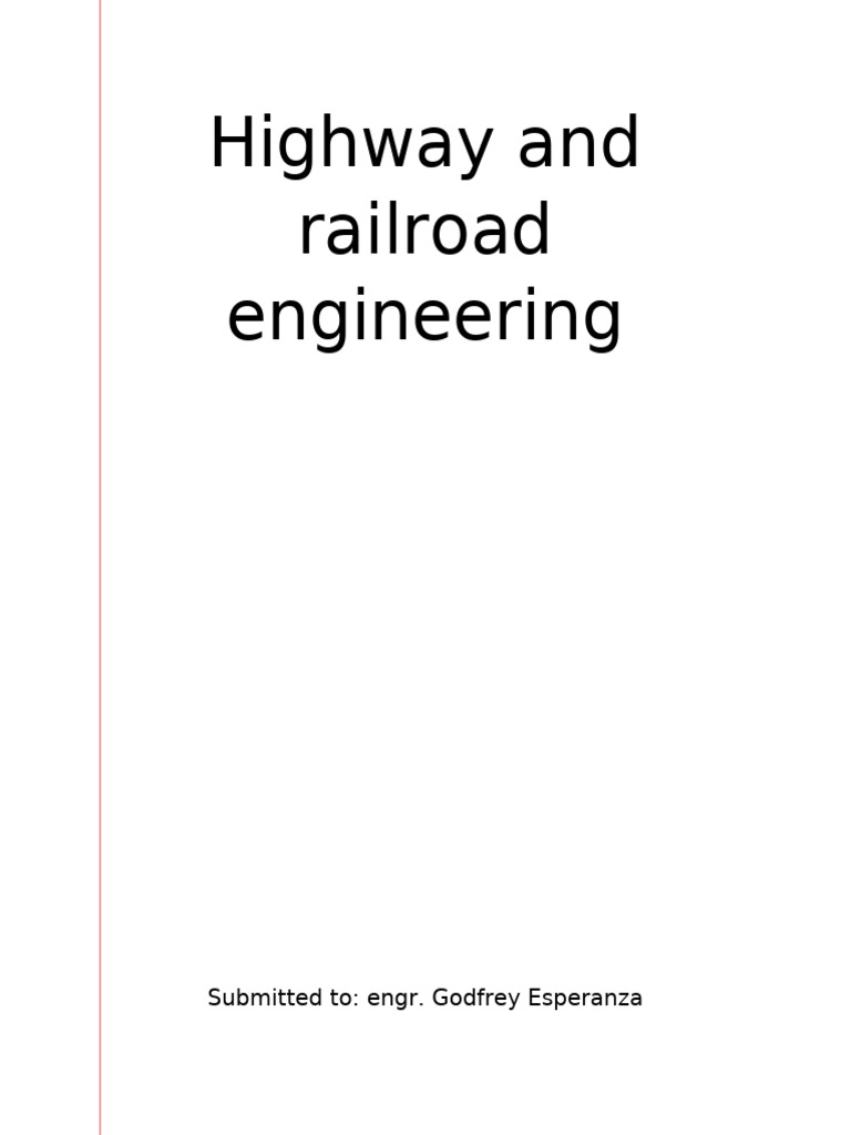 Highway and Railroad Engineering Front Page | PDF