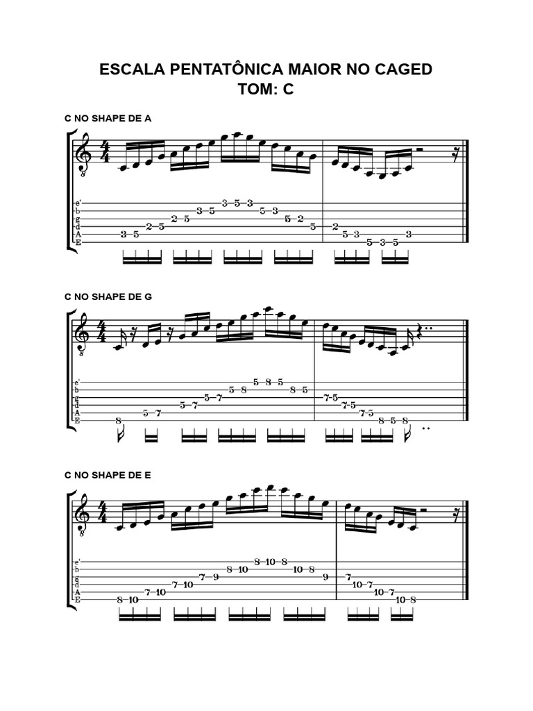 Escalas No Caged | PDF | Escala (música) | Escalas musicais