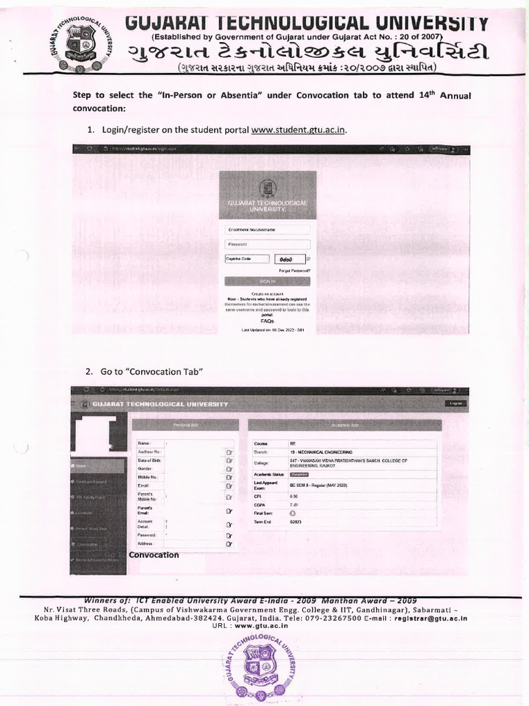 Guidelines to Select In-person or Absentia (14th Convocation)_351907 | PDF